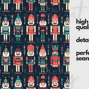 Seamless Vintage Christmas Digital Paper Patterns, Retro Winter Holiday ...