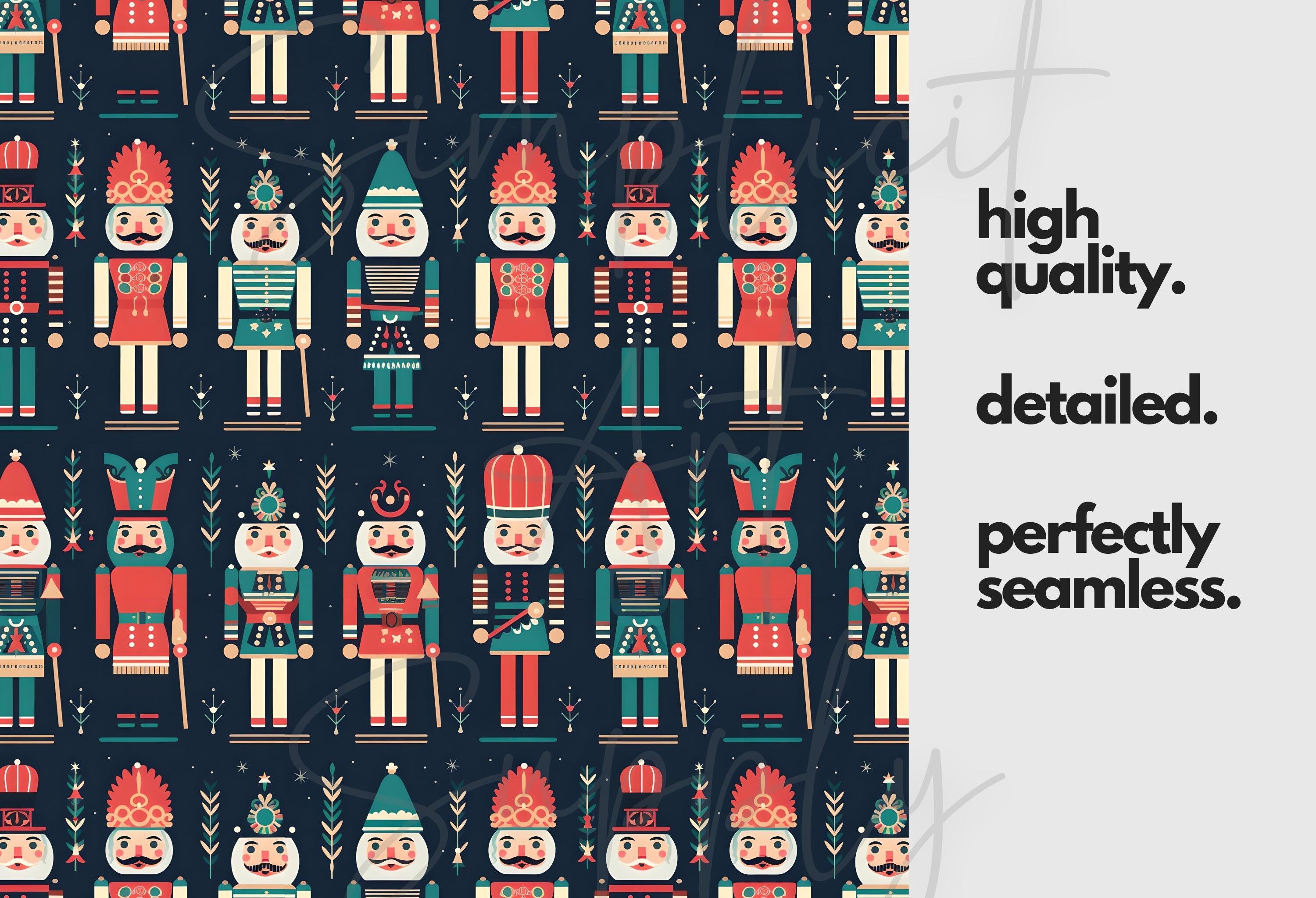 Seamless Vintage Christmas Digital Paper Patterns, Retro Winter Holiday ...