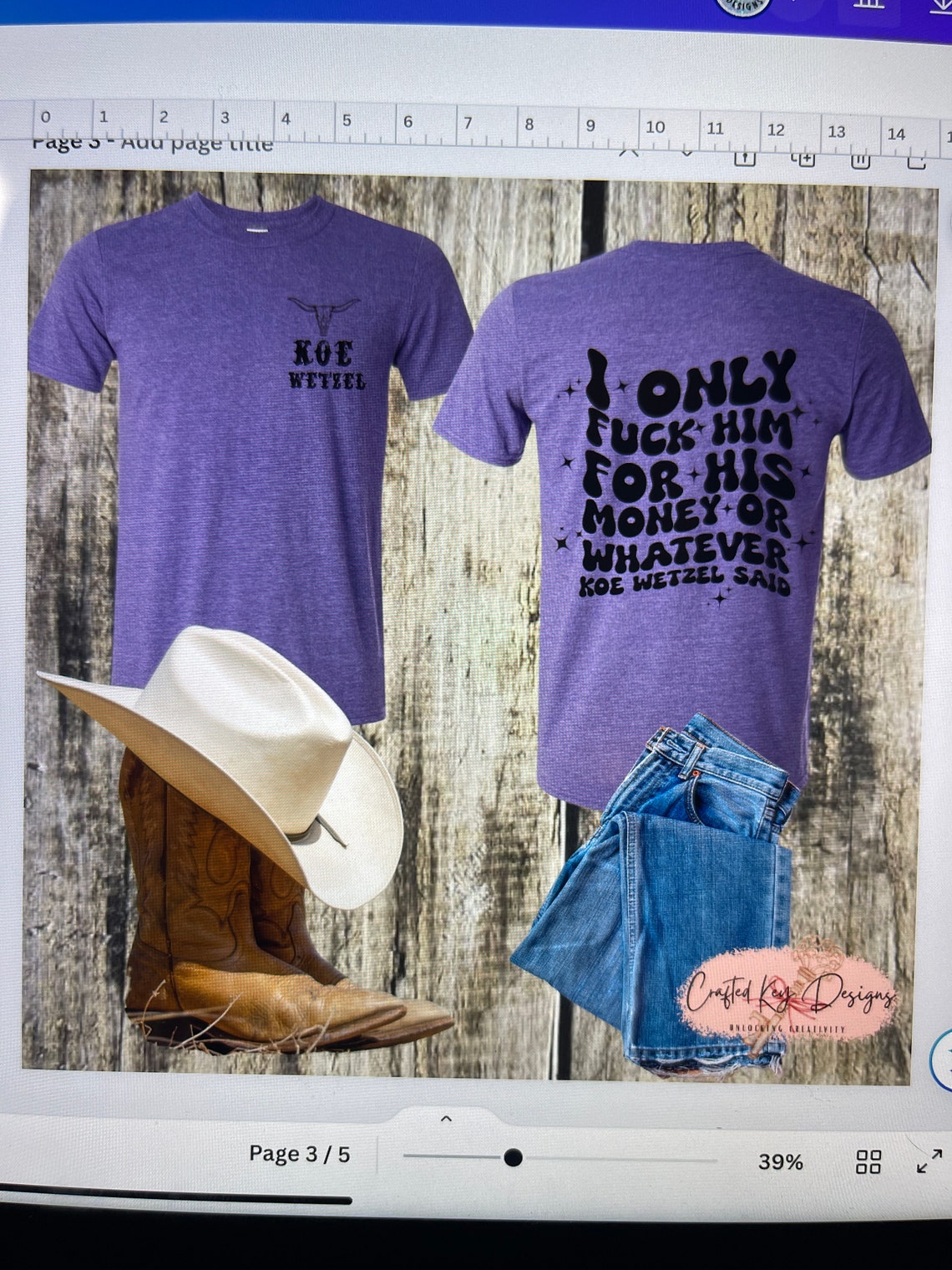 Koe Wetzel DIGITAL FILE *PNG* Front and Back Design - Etsy