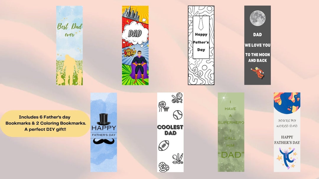 Father's Day Printable Bookmark, Fathers Day Gift, Bookmark Gift ...