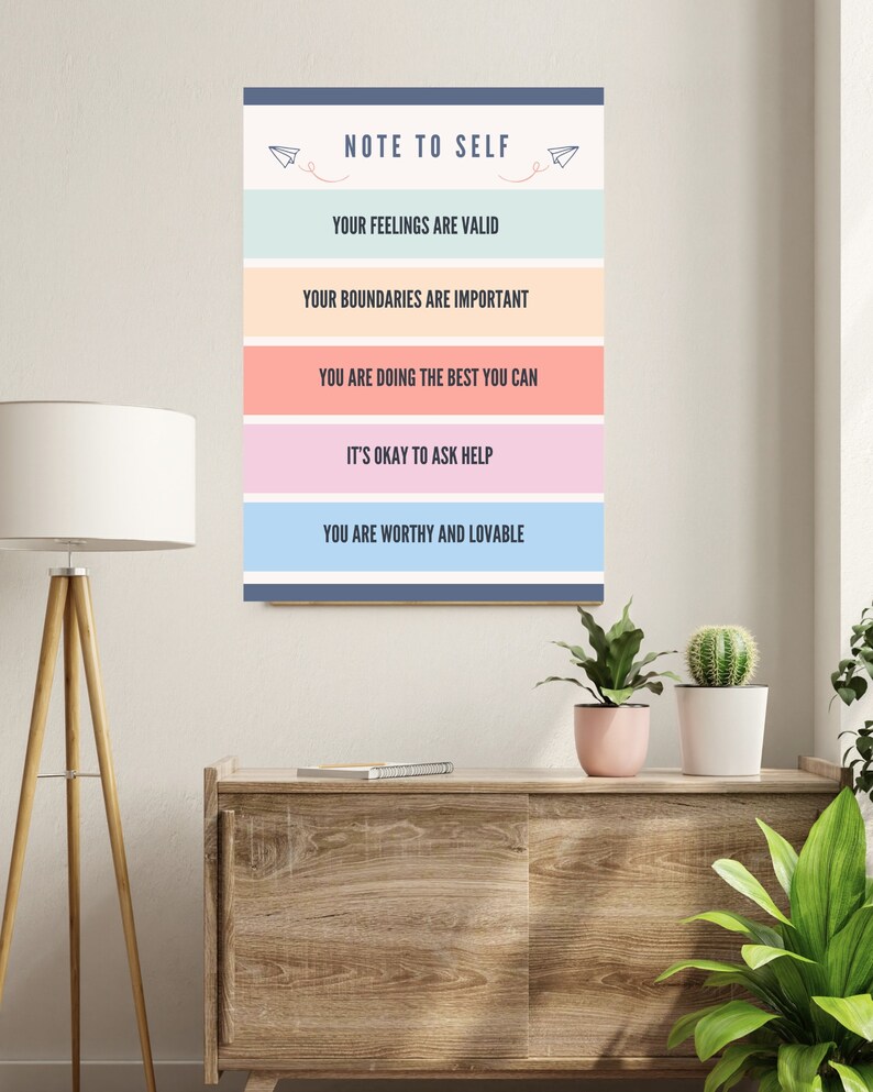 Note to Self, Inspirational Art, Kindness Quote, Classroom Print ...
