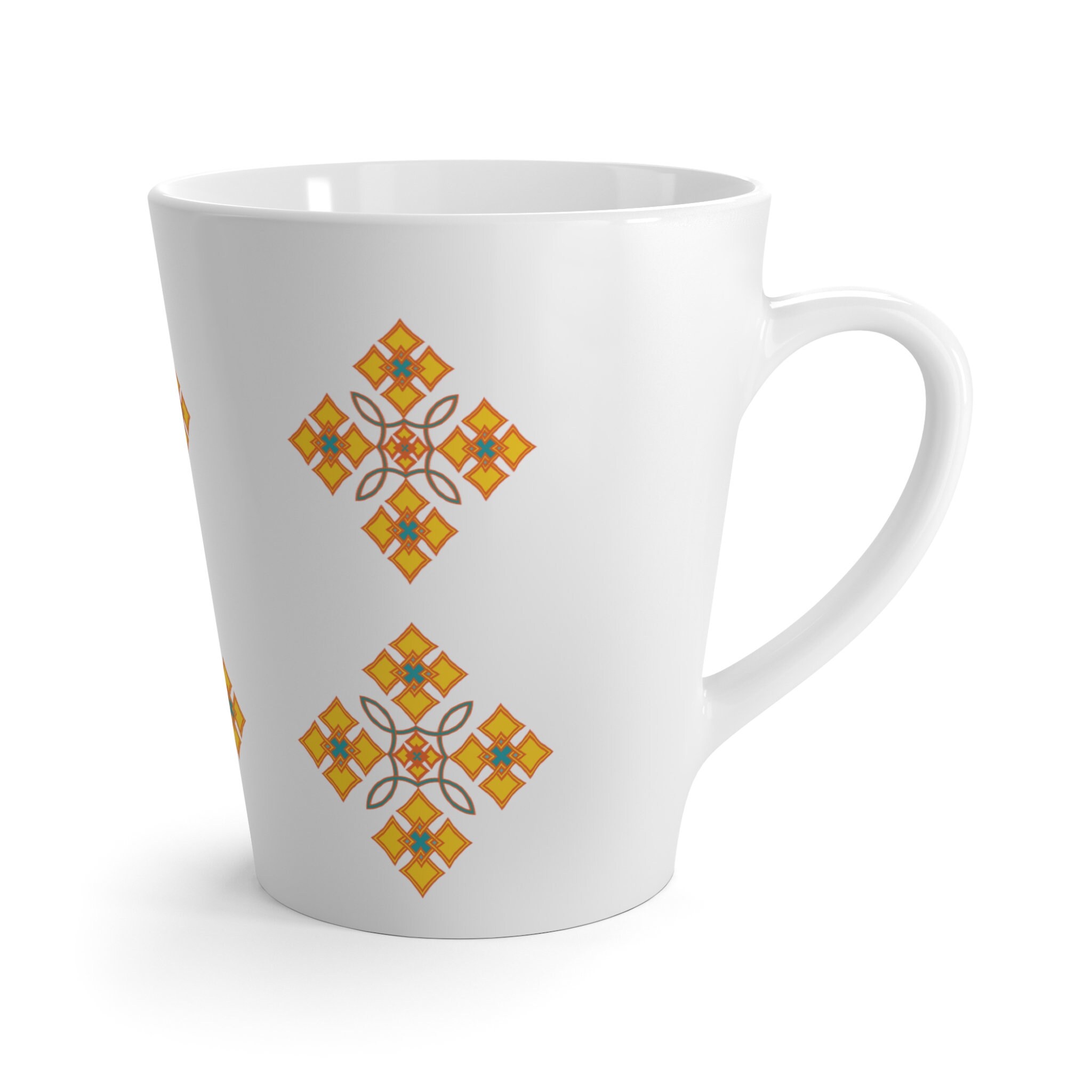Patterns From the Land of Coffee Latte Mug, Habesha Heritage 12oz Cup ...