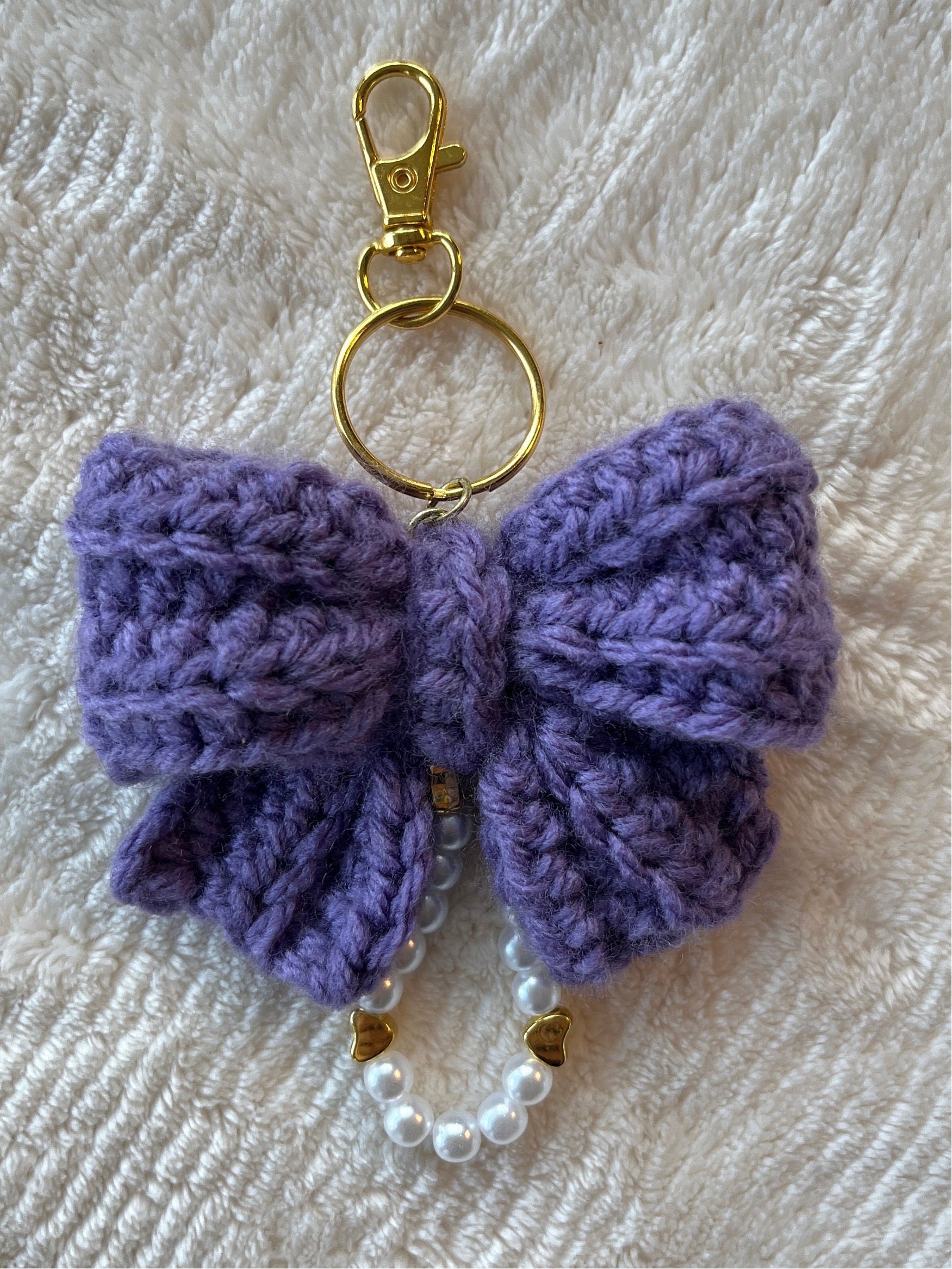 Crochet Bow Keychain - Etsy