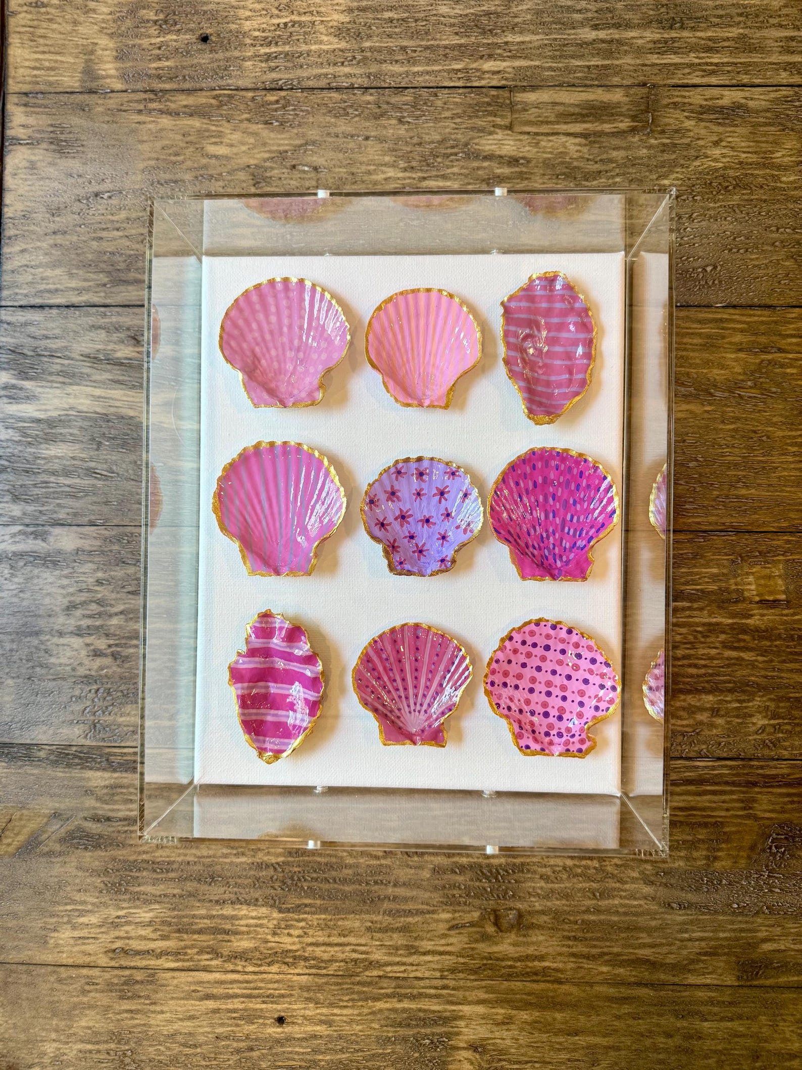 Hand Painted Shells-replica of Sold Piece|acrylic Shadowbox|coastal Art ...