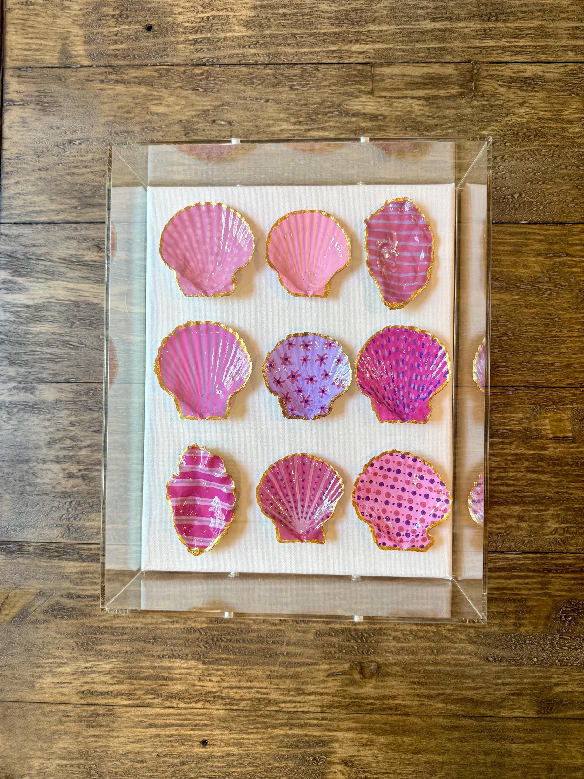 Hand Painted Shells-replica of Sold Piece|acrylic Shadowbox|coastal Art ...