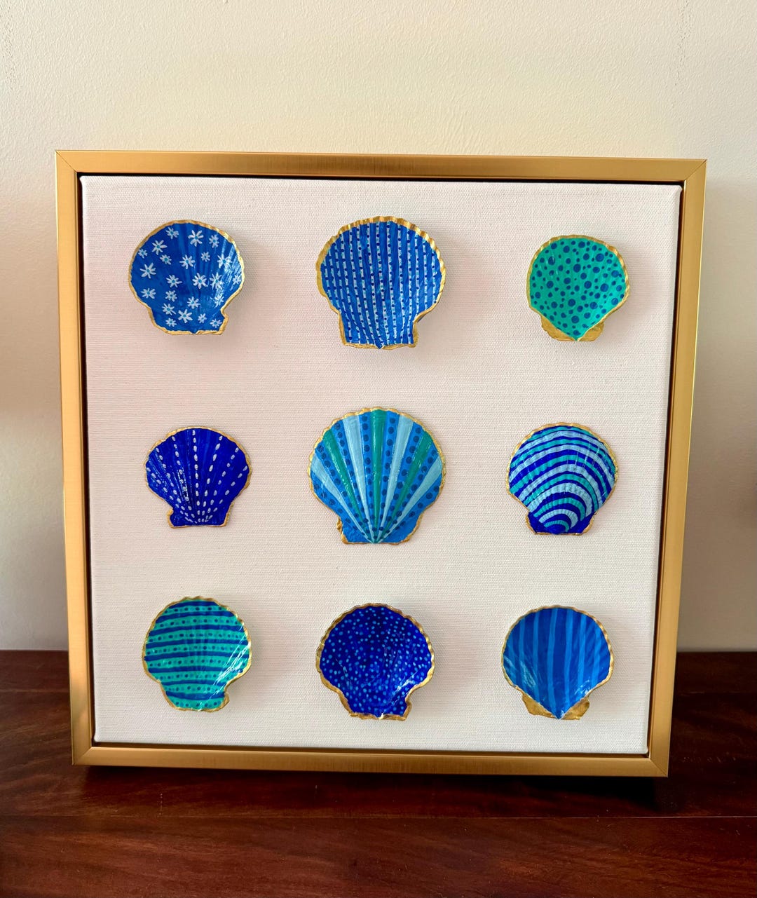 Hand Painted Seashells- Replica of Sold Piece| Coastal Decor|gold ...