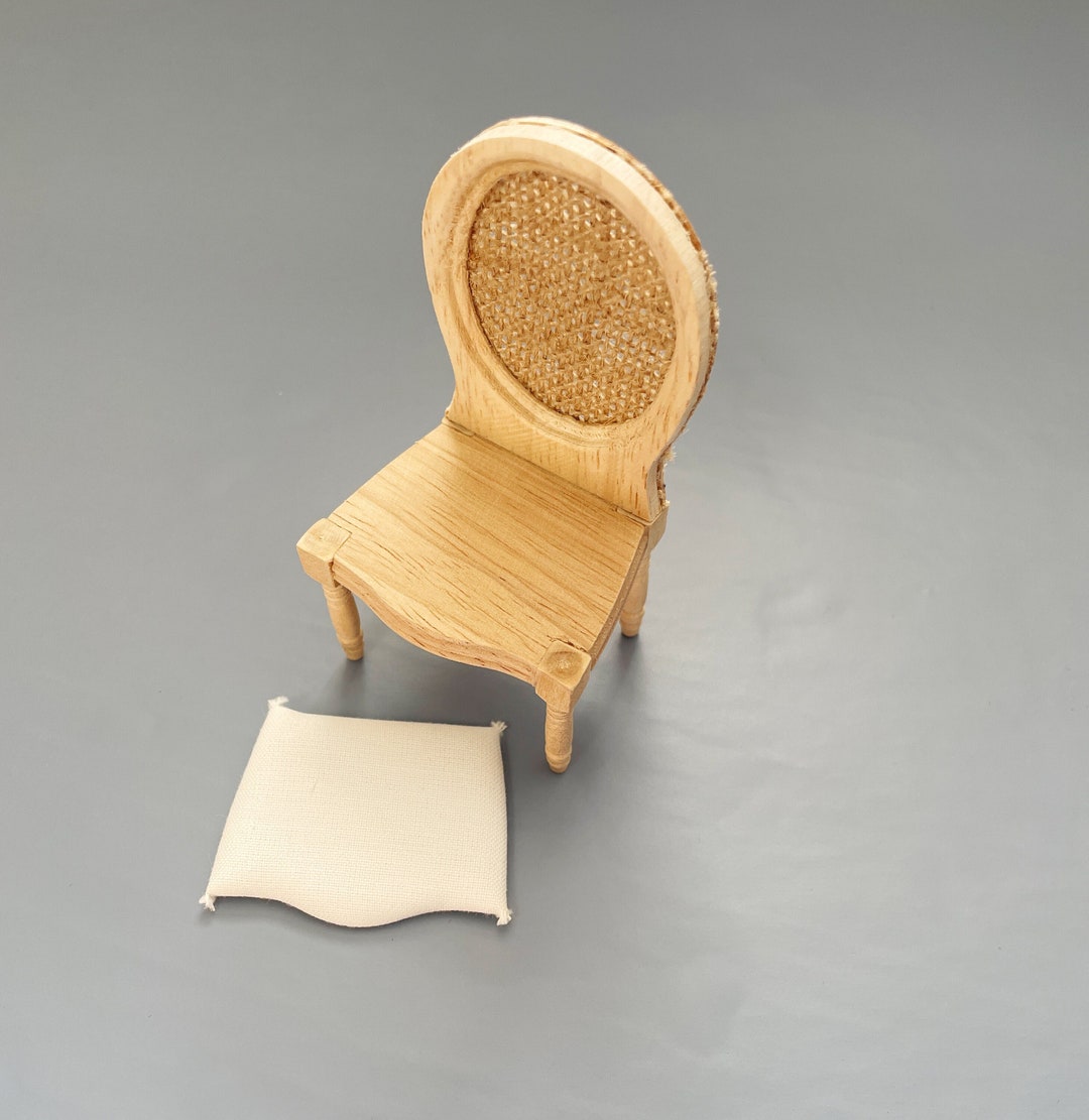 1:12 Miniature Dollhouse DIY Unpainted Solid Wood Chair ; 1/12 Scale ...