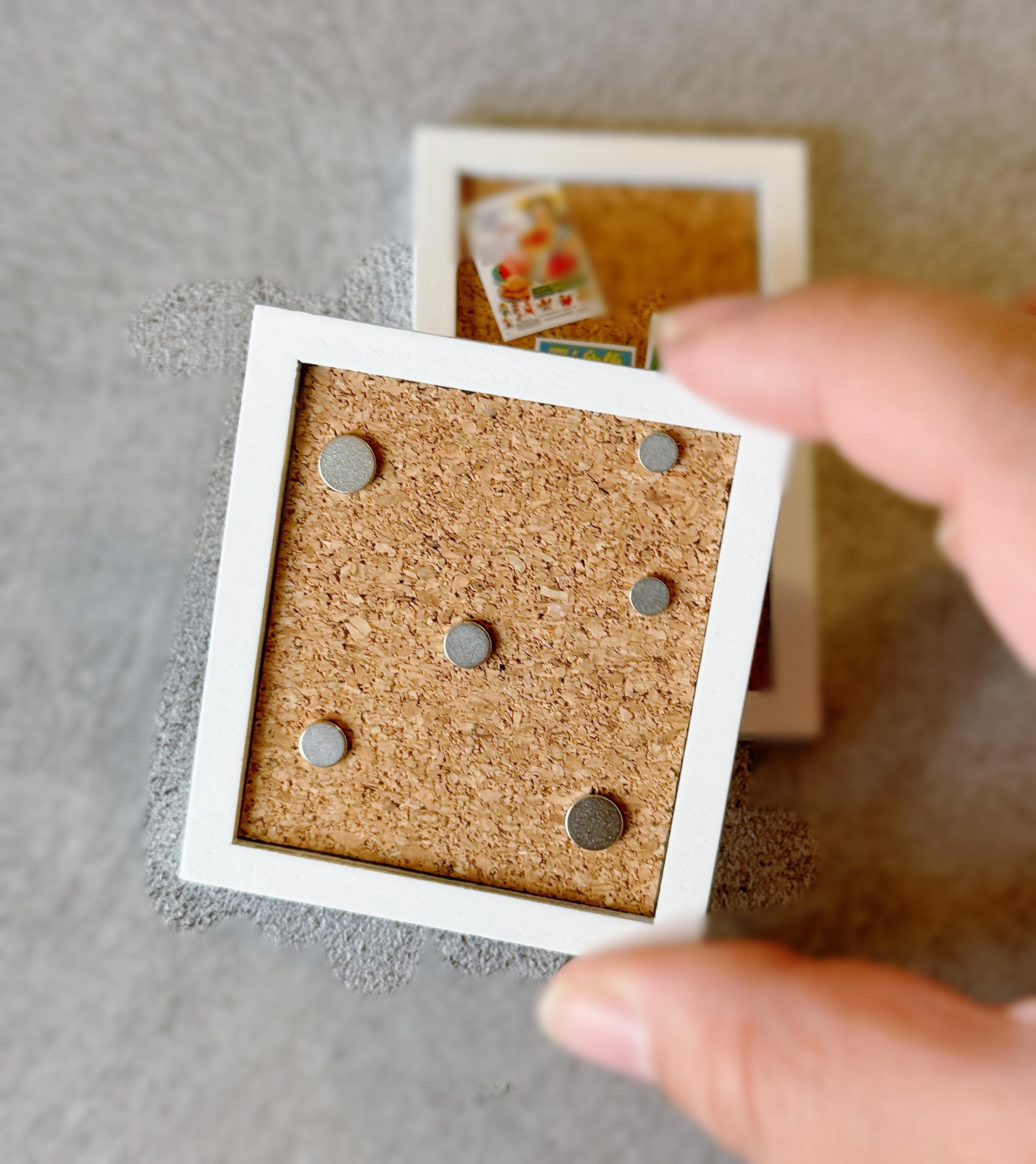 Miniature Wood Frame Magnet Cork Board- 1/12 Scale Dollhouse Wall Decor ...