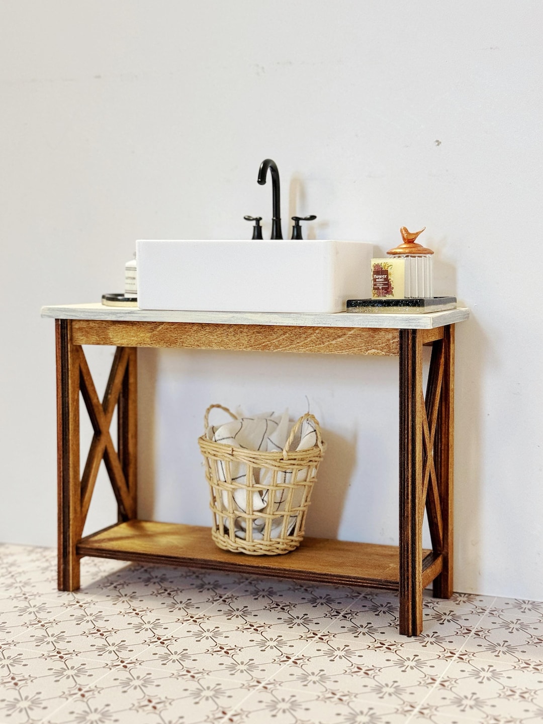 1:6 Miniature Dollhouse DIY KIT Kitchen Island Table; 1/6 Scale ...