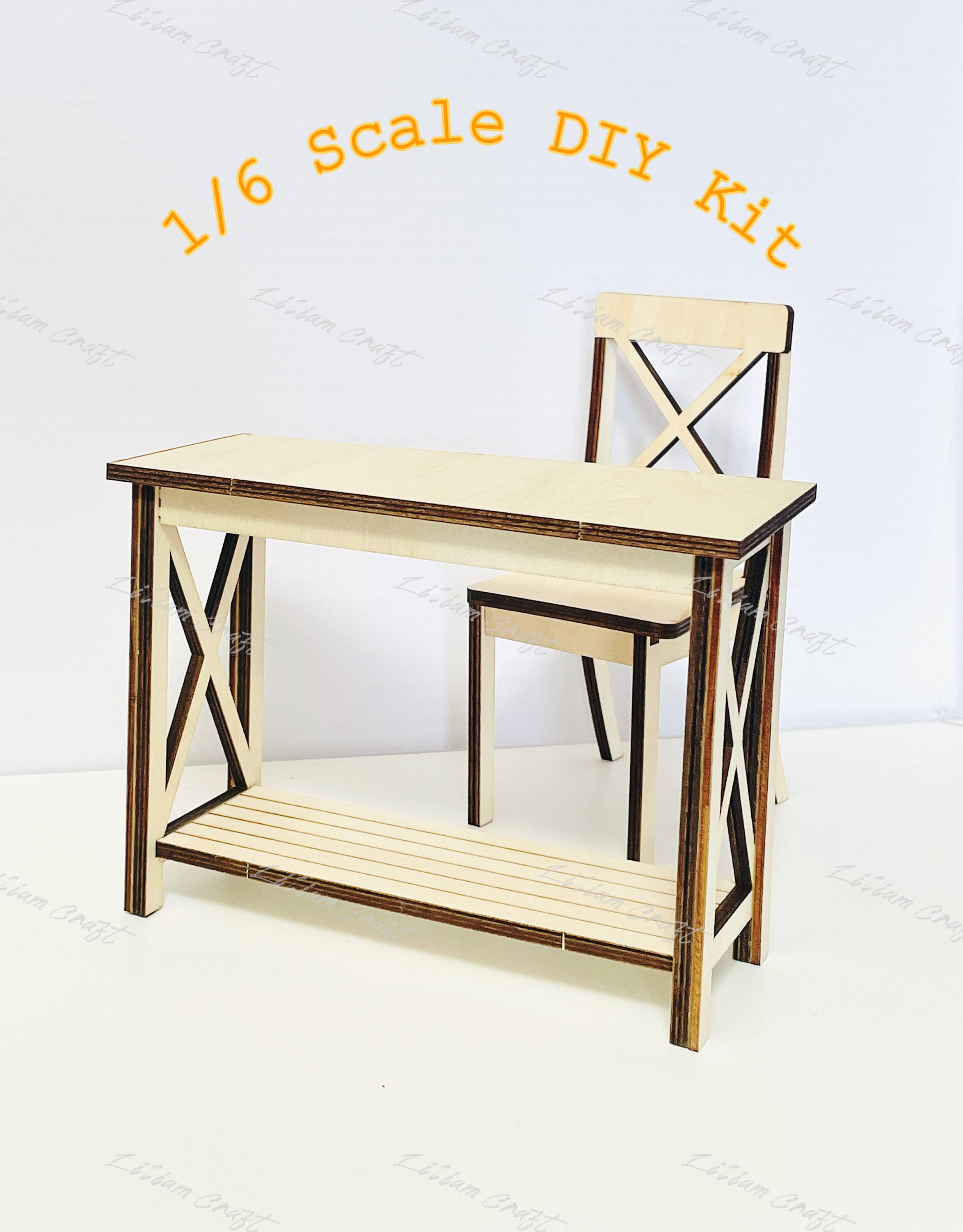 1:6 Miniature Dollhouse DIY KIT Kitchen Island Table; 1/6 Scale ...