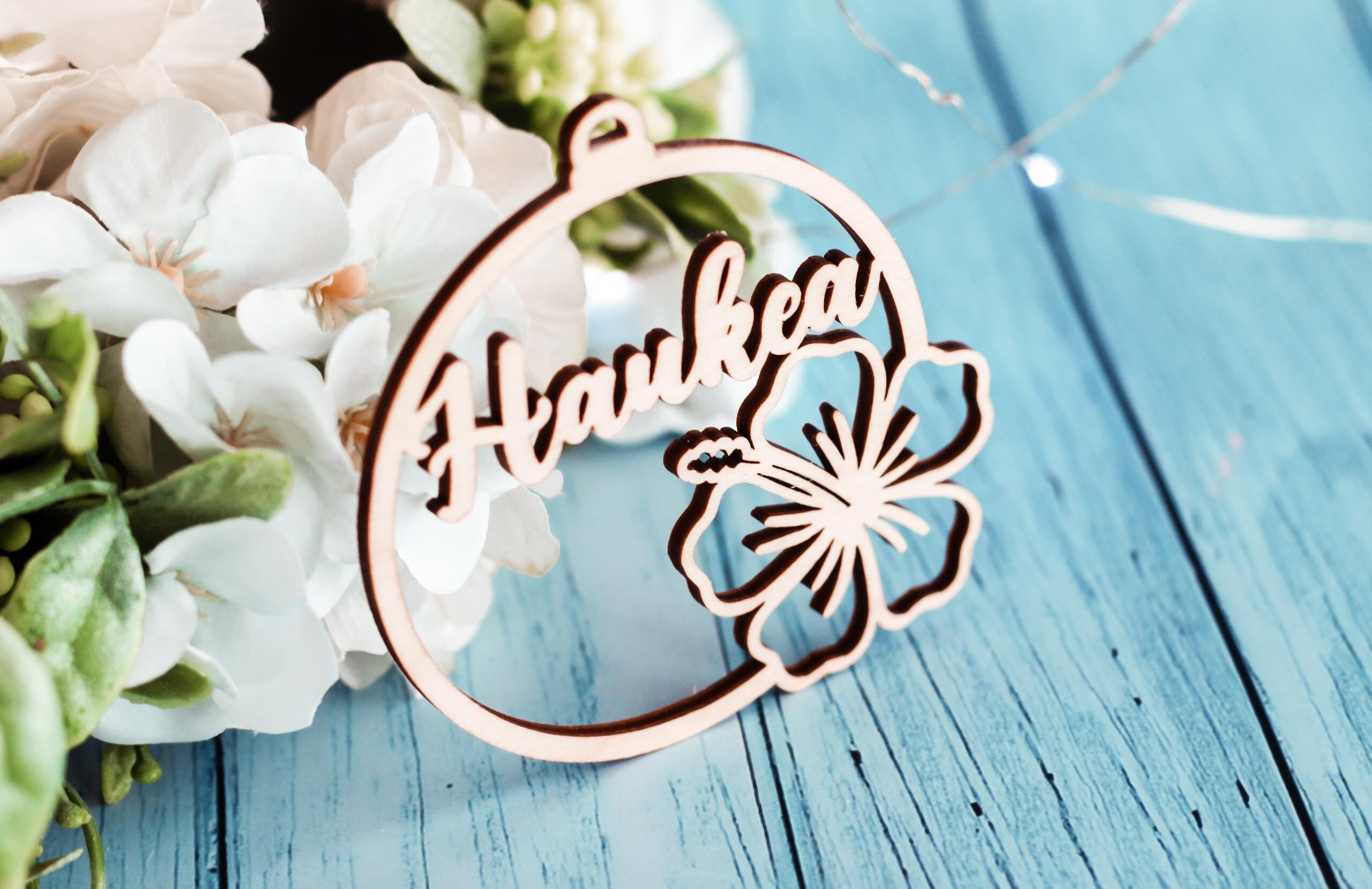 Personalized Tropical Christmas Ornament Custom Wood Hawaiian ...