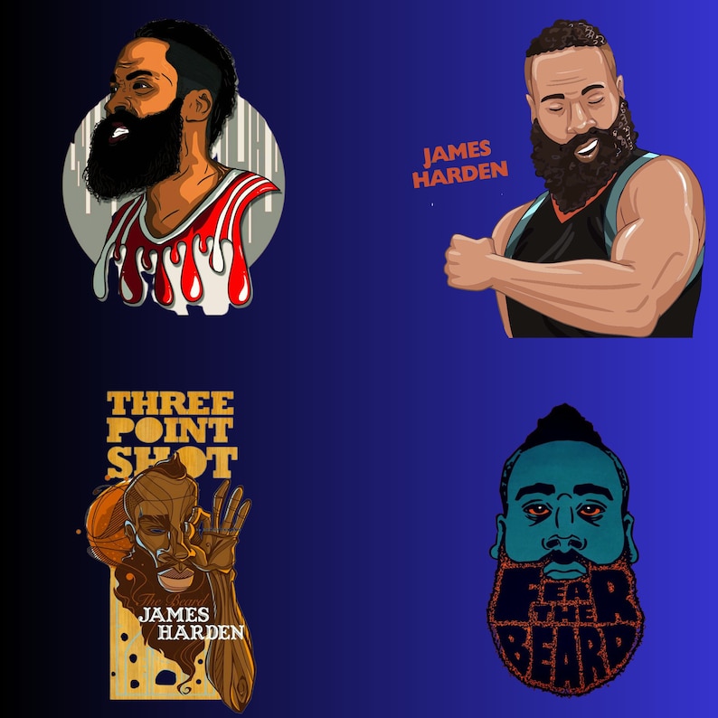 James Harden SVG and PNG Digital Illustrations: Unique Art for ...