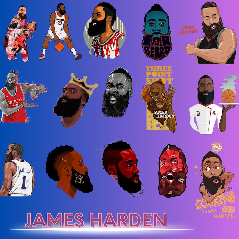 James Harden SVG and PNG Digital Illustrations: Unique Art for ...