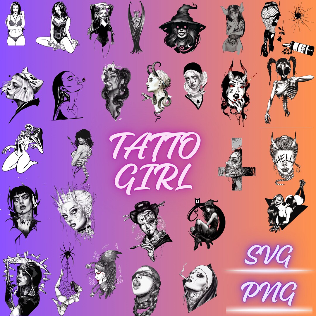 Express Your Style With Tattoo Girl SVG and PNG Files Creative Design ...