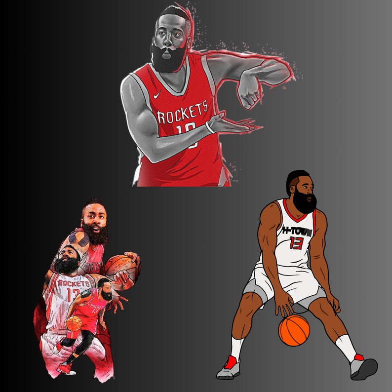 James Harden SVG and PNG Digital Illustrations: Unique Art for ...