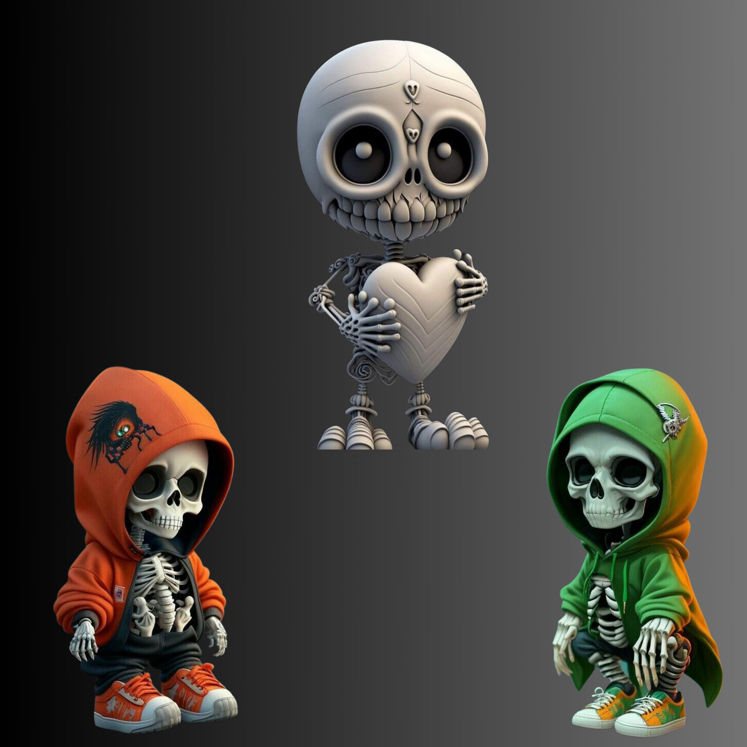 Trendy Skeletons High-quality SVG and PNG Digital Art. Skeleton ...