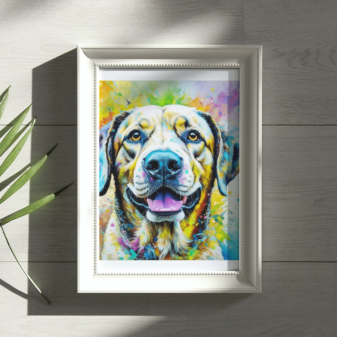 Dog Portrait Prints, 5 Different Dogs, Printable Dog Illustration, Dogs ...
