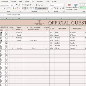 Ultimate Guest List Template - Etsy