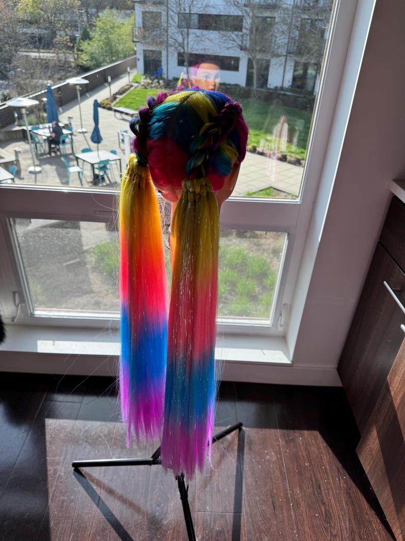 Summertime: Two Handmade 24-inch Rainbow Hair Extensions - Etsy