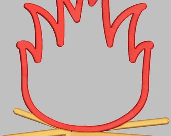 Flame Embroidery Design Flame Embroidery File Fire Embroidery Design ...