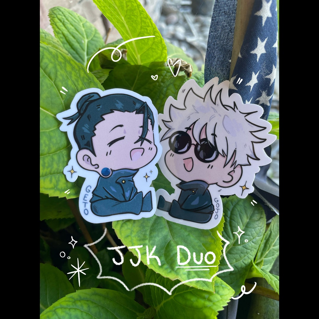 Geto and Gojo Set Cute Laminated Die Cut Sticker / Weatherproof Matte ...