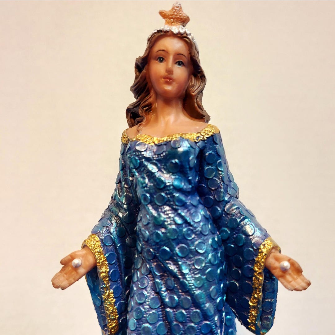 Diosa Del Mar Yemaya Statue Sirena Mermaid Figure Blue Sea Goddess ...