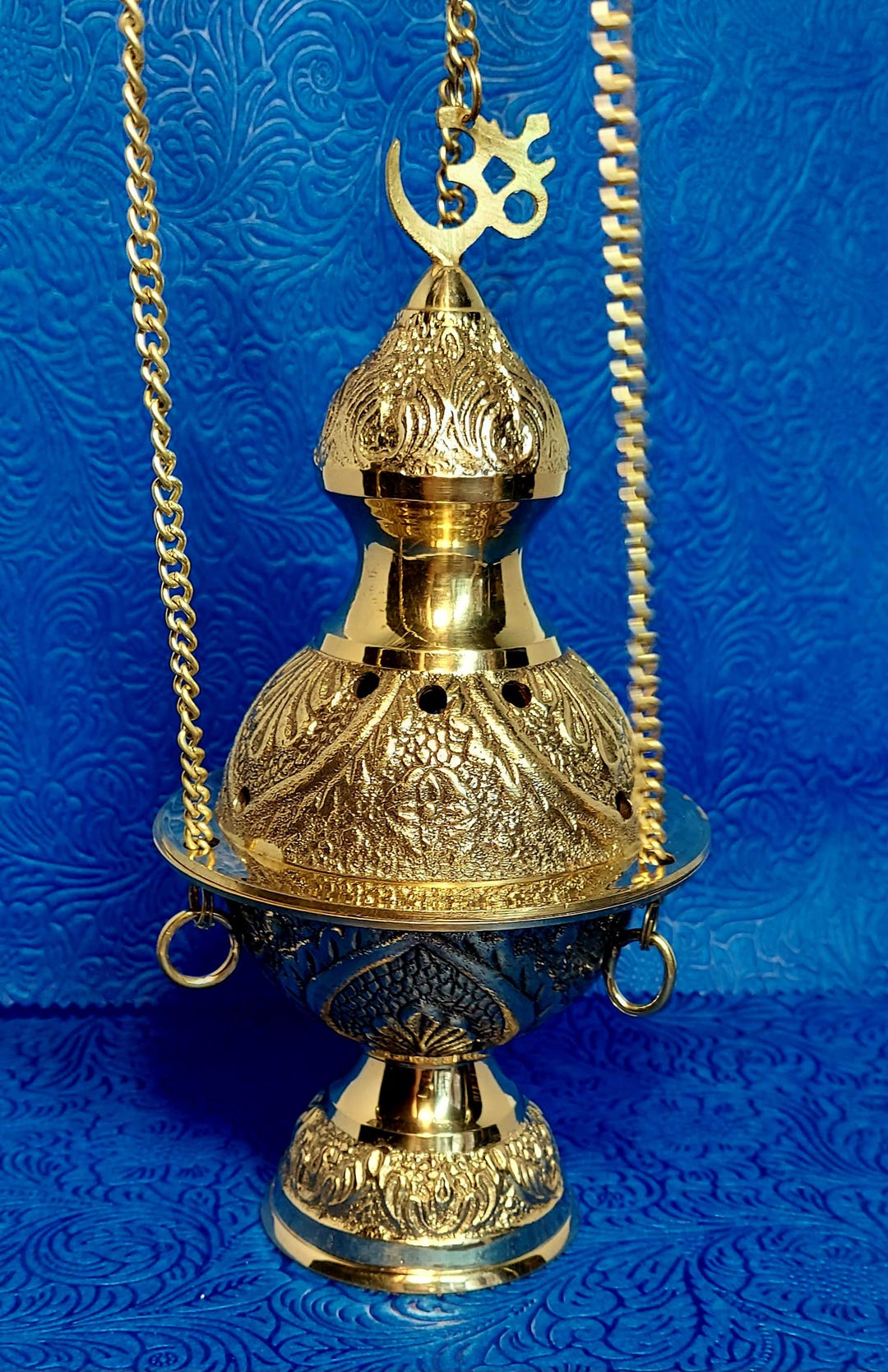 Incense Burner Brass - Portable Thurible for Charcoal Grains and ...