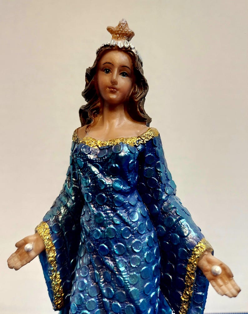 Diosa Del Mar Yemaya Statue Sirena Mermaid Figure Blue Sea Goddess ...