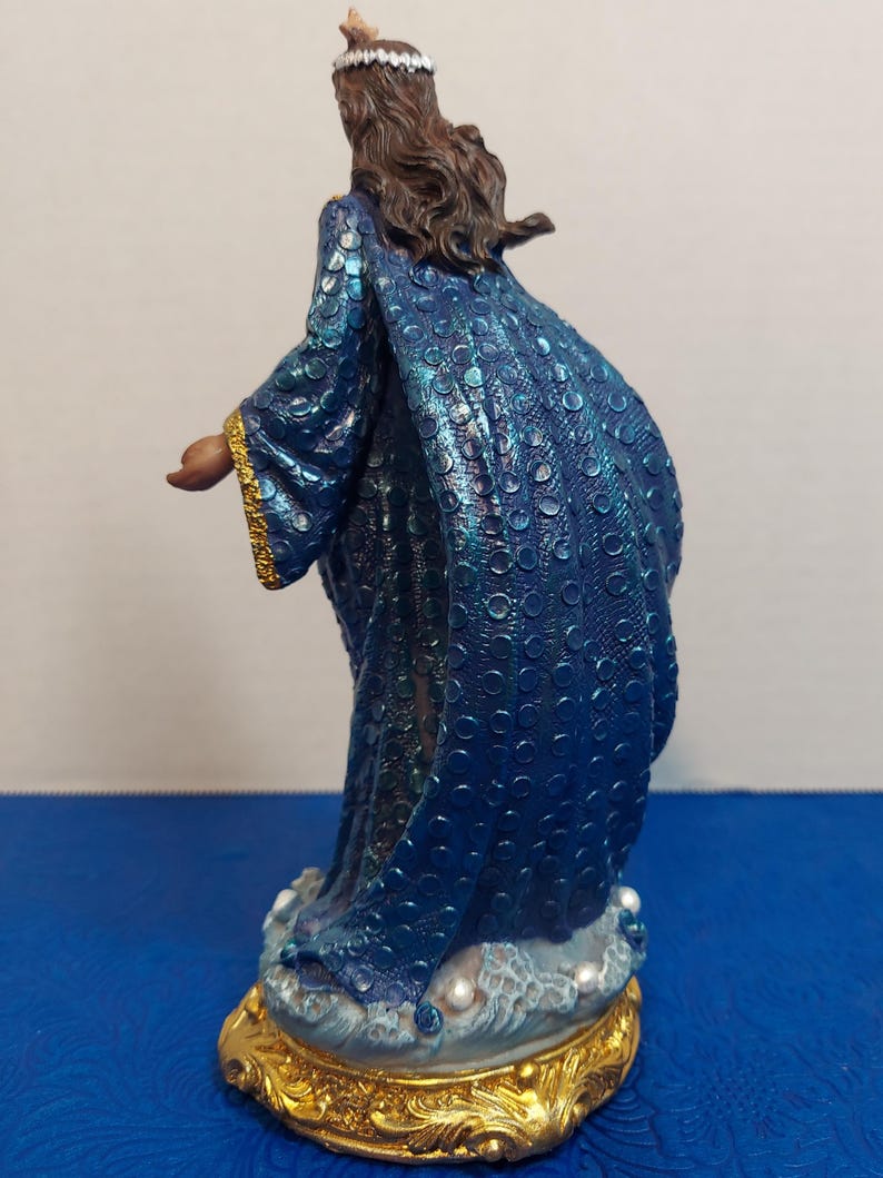 Diosa Del Mar Yemaya Statue Sirena Mermaid Figure Blue Sea Goddess ...