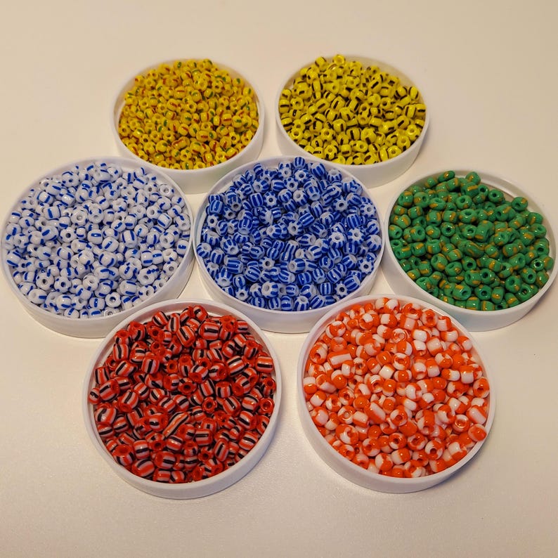 Orisha Beads 6/0 Czech Seed Beads in Jars – for Elekes, Ilekes, Ildes ...