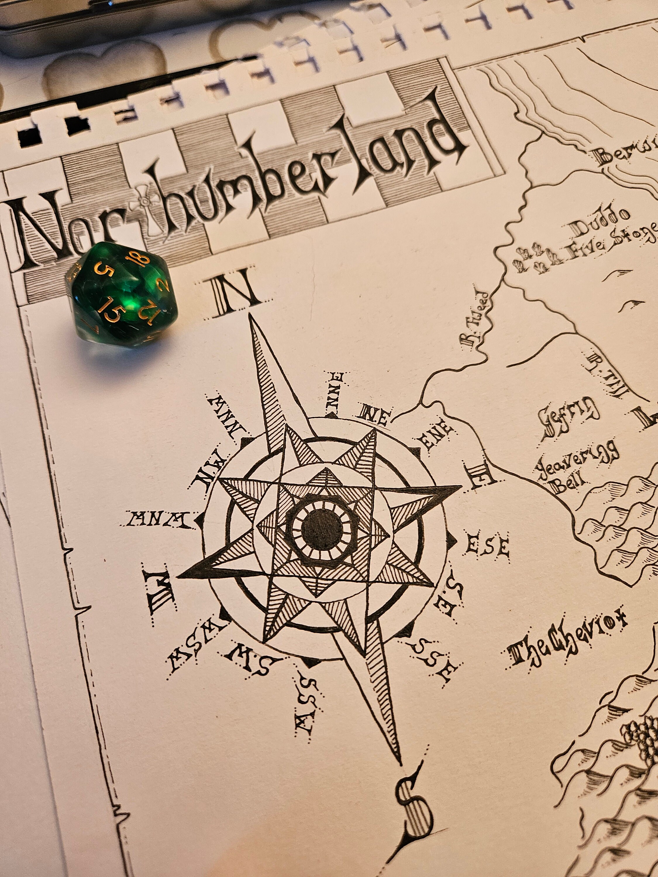 Hand Drawn Map of Northumberland - Etsy
