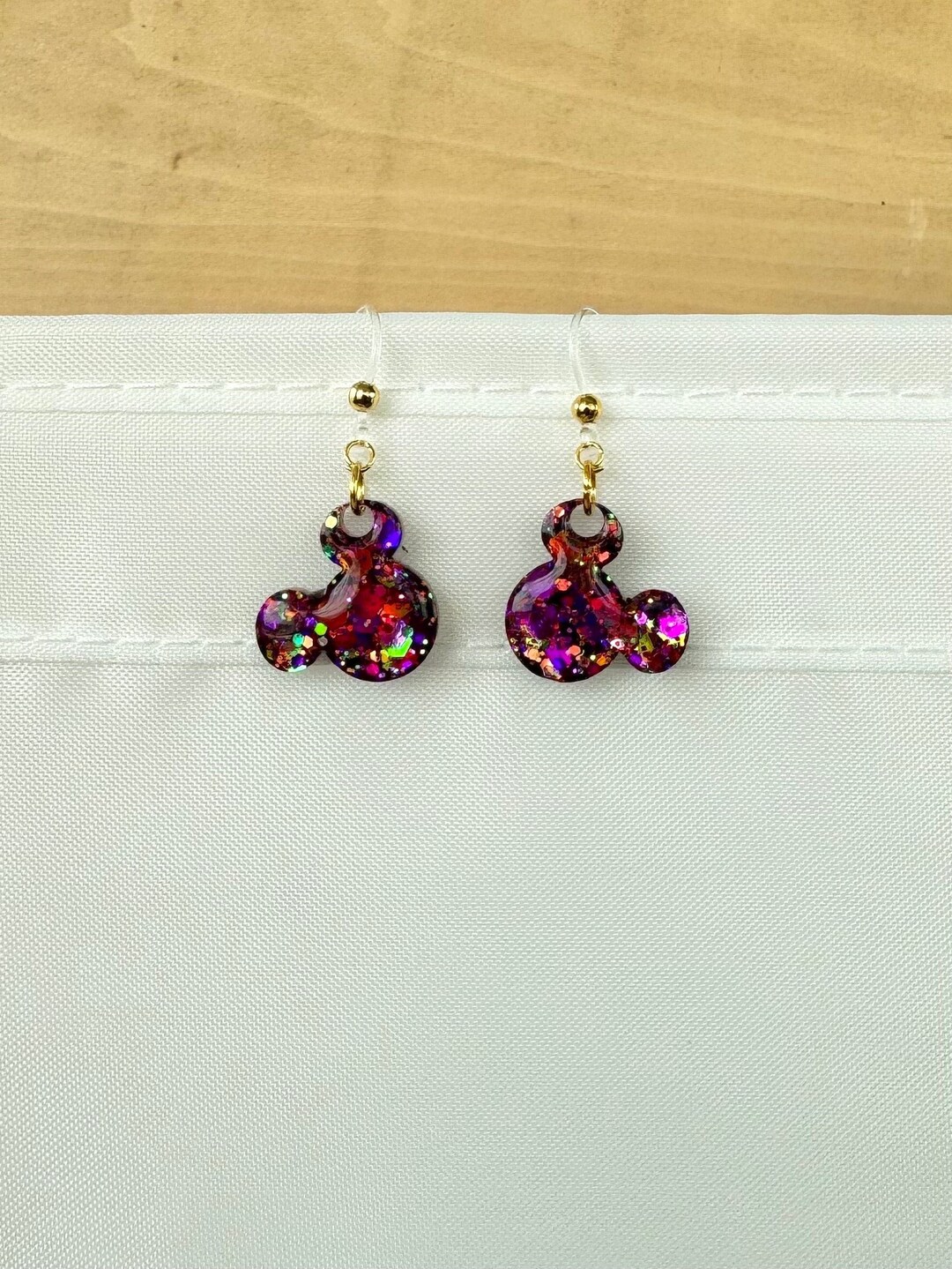 Mickey Head Earrings - Bold Color Mix Glitter - Mickey Earrings ...