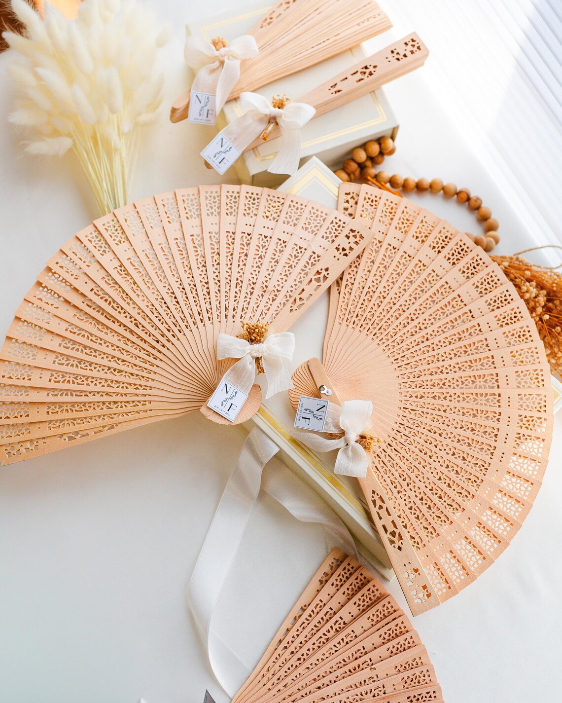 Personalized Wedding Hand Fans: Custom Sandalwood Folding Fans ...