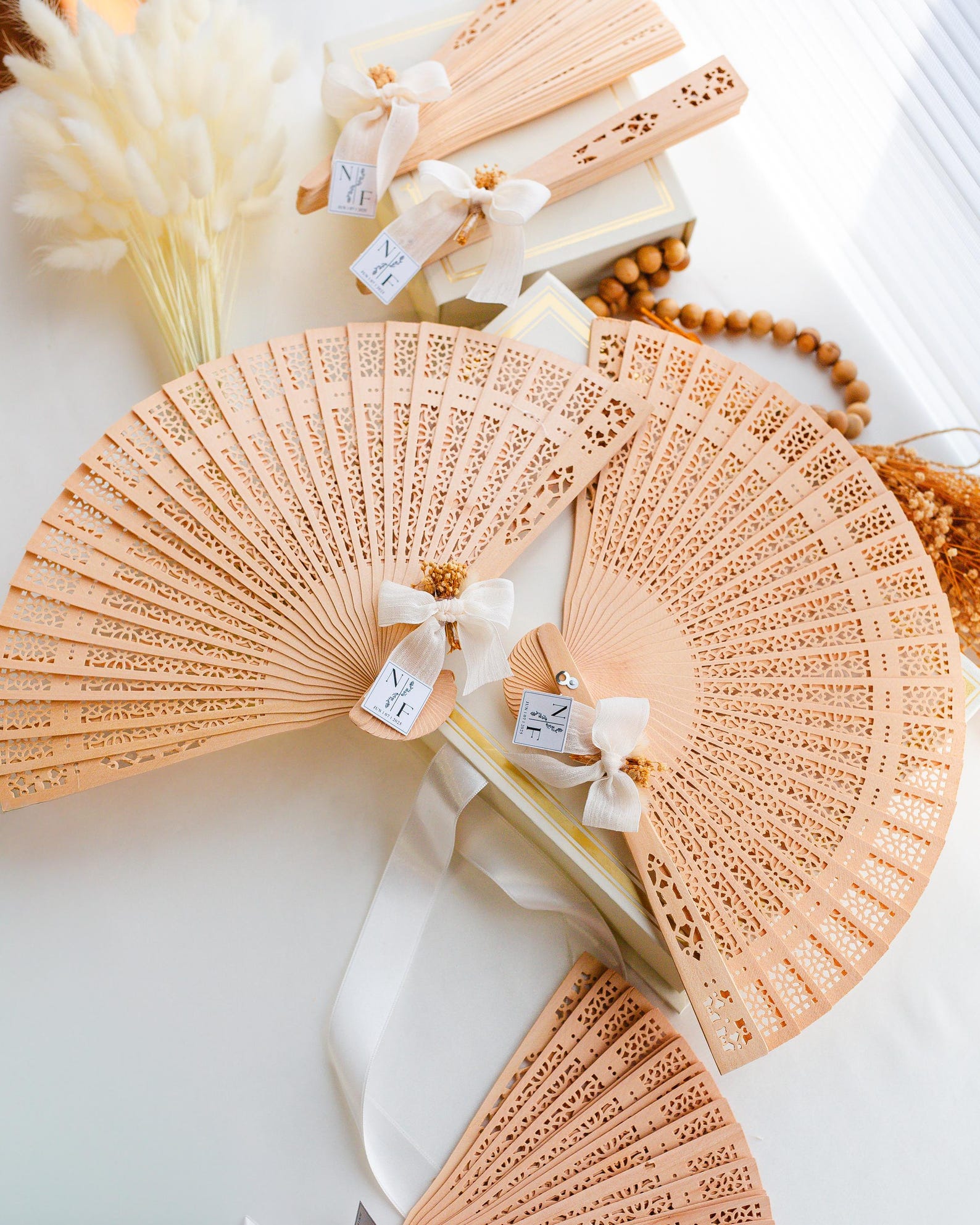 Personalized Wedding Hand Fans: Custom Sandalwood Folding Fans ...