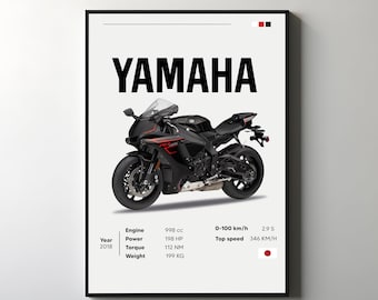 Yamaha R1 Motorcycle Digital Image - Etsy