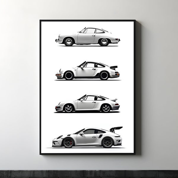 Porsche 911 History Poster - Etsy