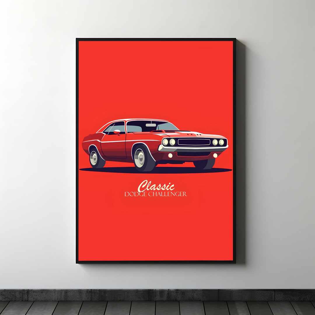 Dodge Challenger Classic Poster Super Car, Sportscar Art Print, Ideal ...