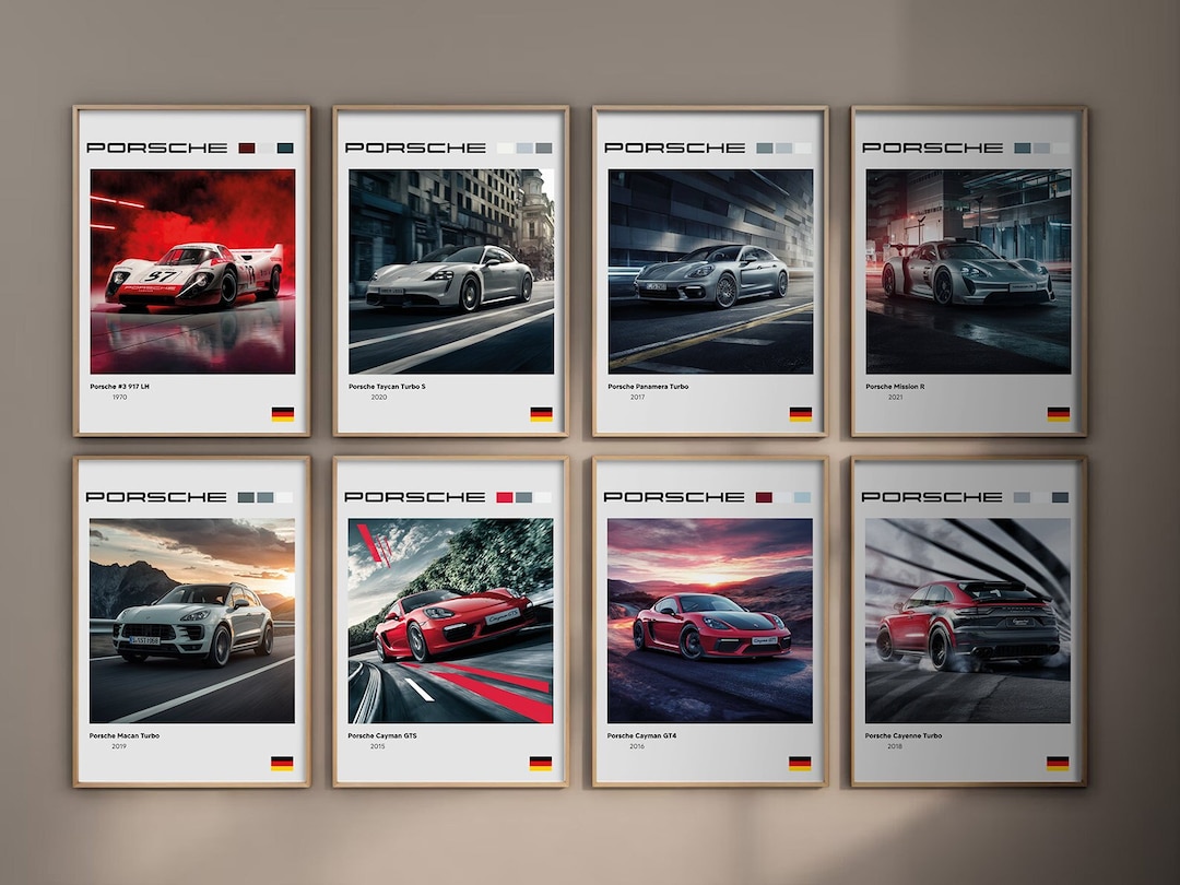 Set of 40 Porsche Posters Automotive Home Wall Art Decorative Racing ...