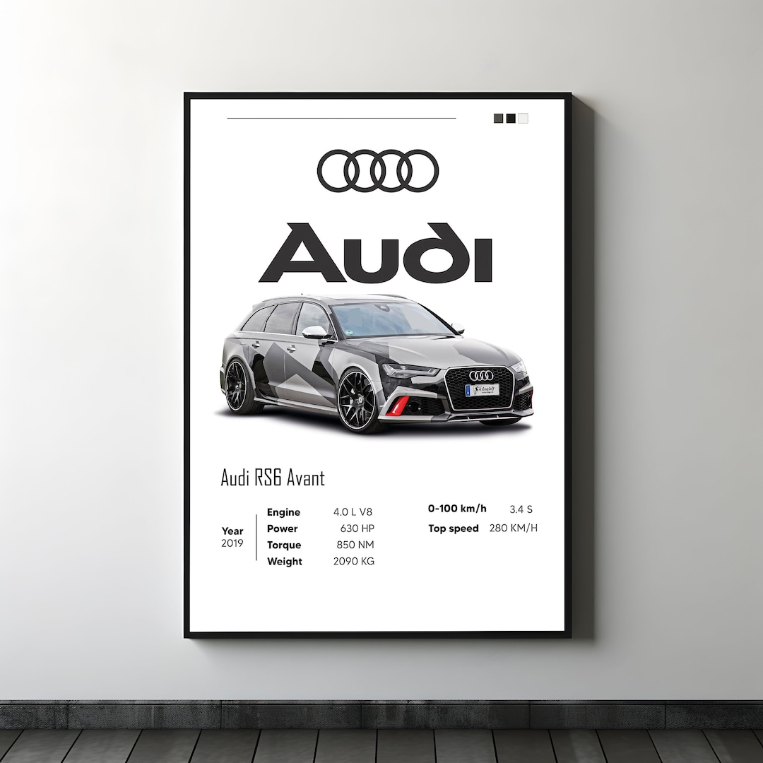 Audi RS6 Poster, Audi Poster, RS6 Avant, POSTER Wall Art, Car Poster ...