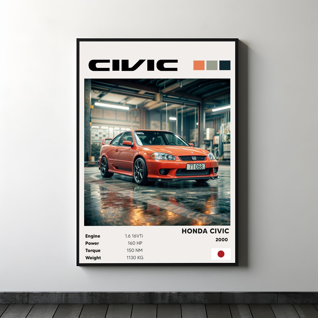 Honda Civic Type R Poster Digital Download Hypercar Print Supercar Art ...