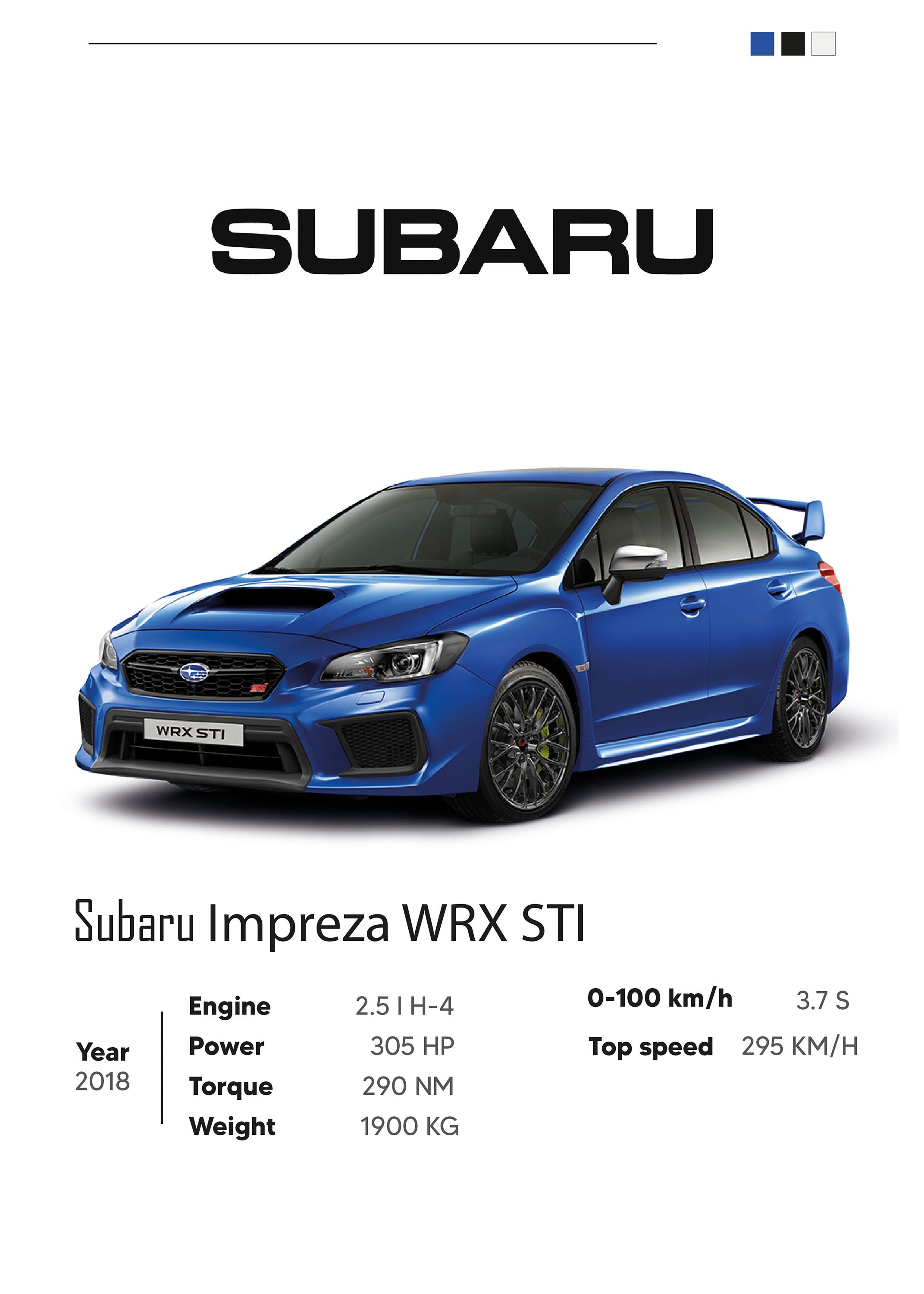 Subaru Impreza WRX STI Car Poster Prints Poster Art for Kids Boys Room ...