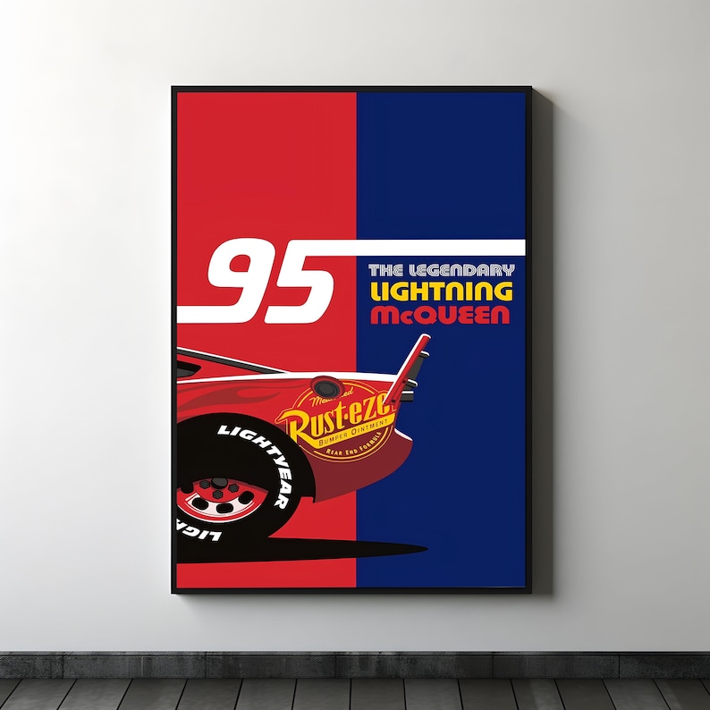 LIGHTNING MCQUEEN POSTER Cars Wall Decor Poster Printable Wall Art ...