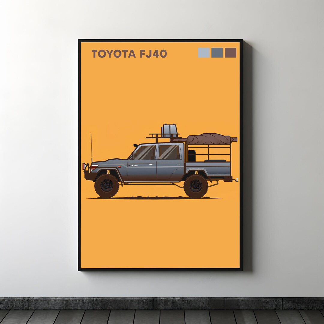 Classic Toyota FJ40 Art Poster Print High-quality Vintage Car Art ...