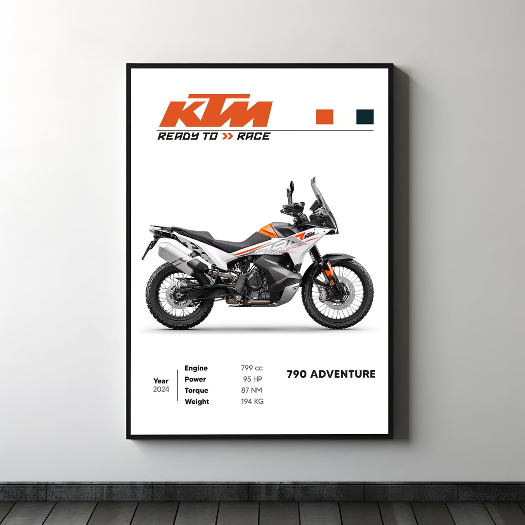 KTM 790 Adventure Motorcycle Art Print Poster an Awesome Gift for a ...