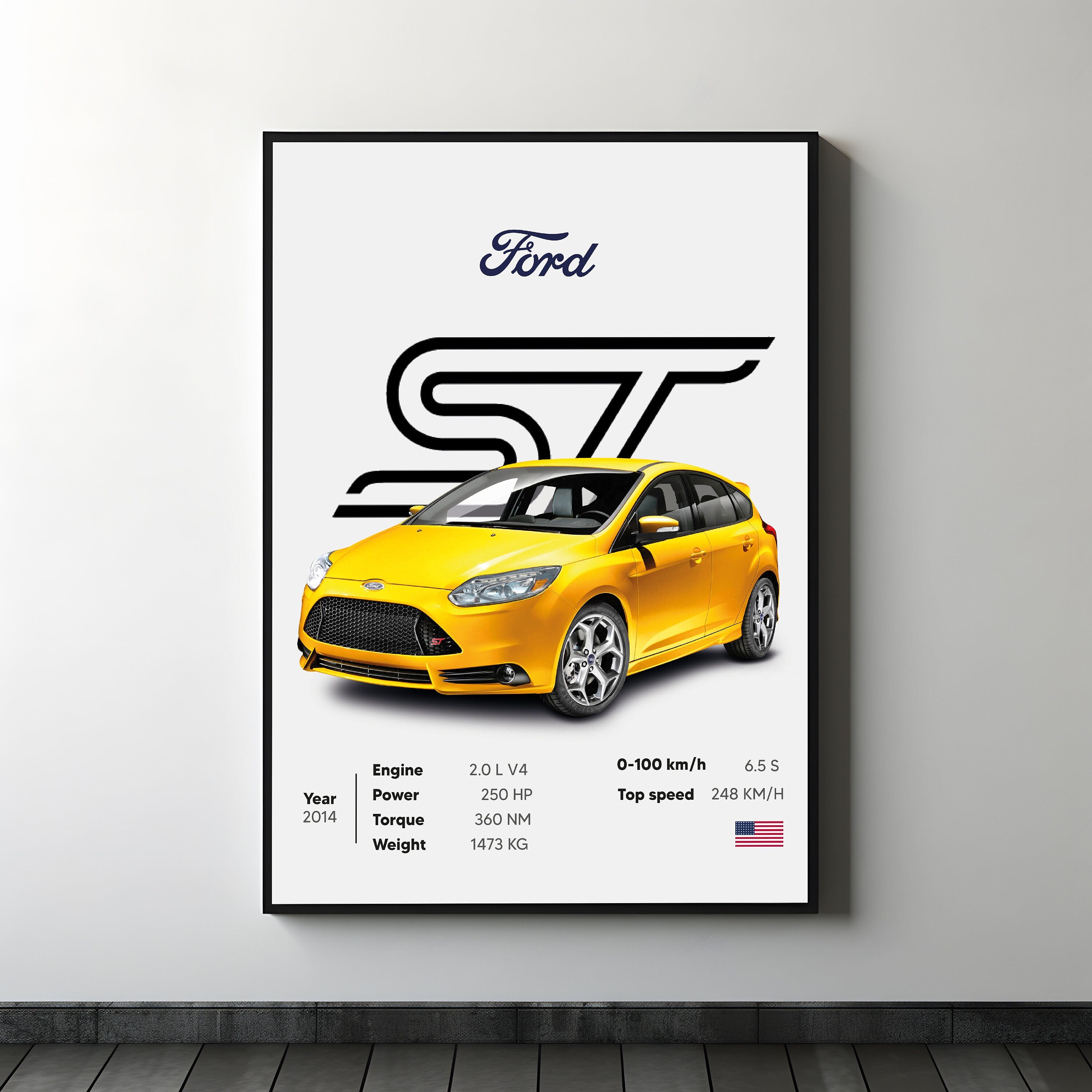 Ford Focus RS 2014, Ford Focus, Super Car Art, Ford ST, Car Poster ...