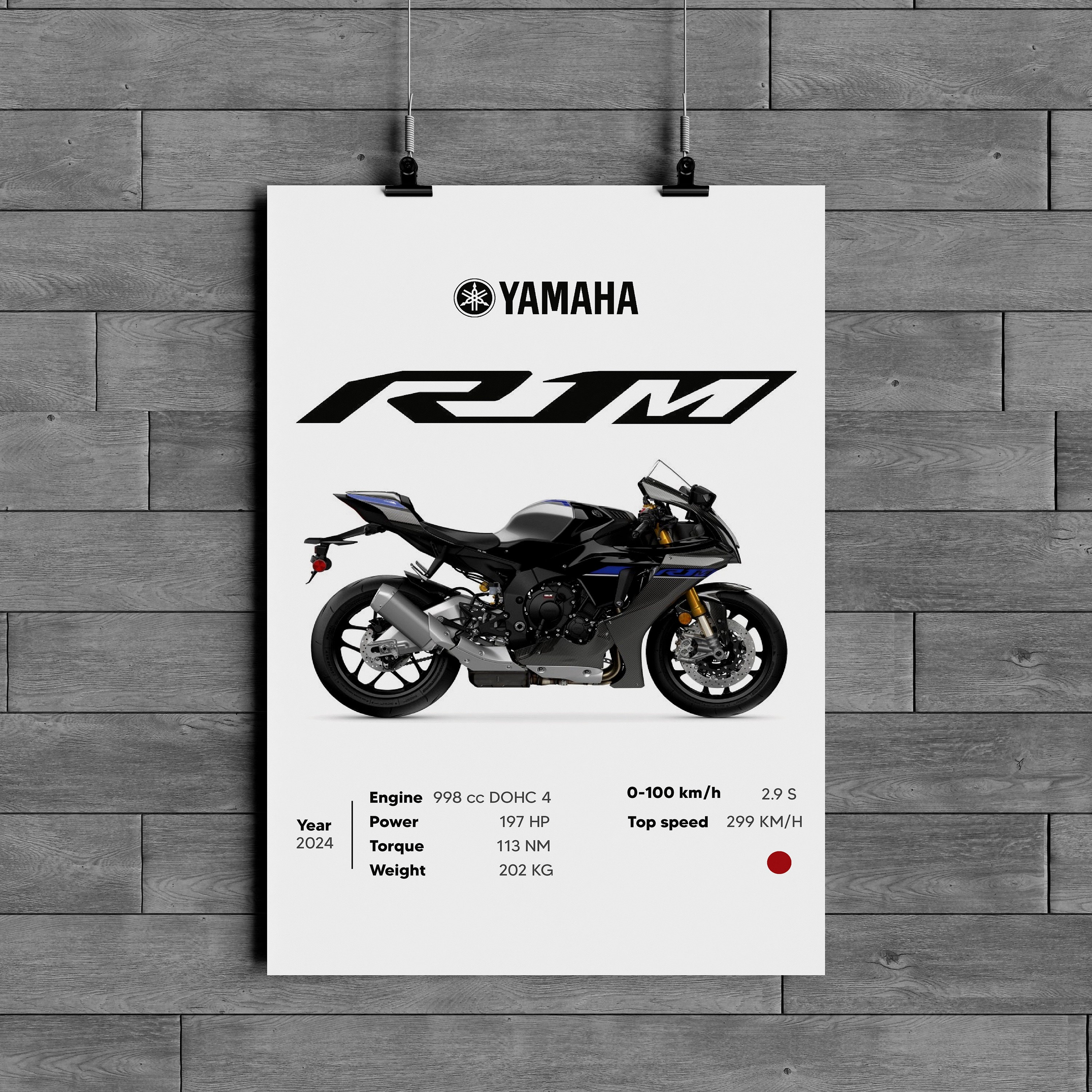 Yamaha R1M Motorcycle Wall Decor Motor Motorcycle Digital Line Art for ...