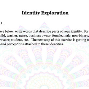 Identity Exploration Worksheet - Etsy