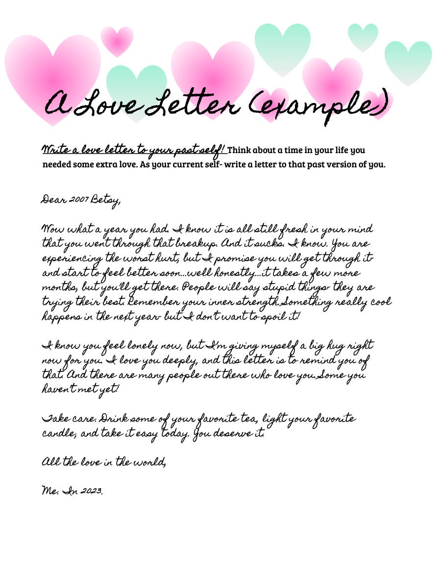 Therapy Worksheet Love Letter (for Grief, IFS, Trauma, Inner-child) - Etsy