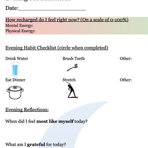 Mood Tracker Worksheet PLUS Daily Reflections - Etsy