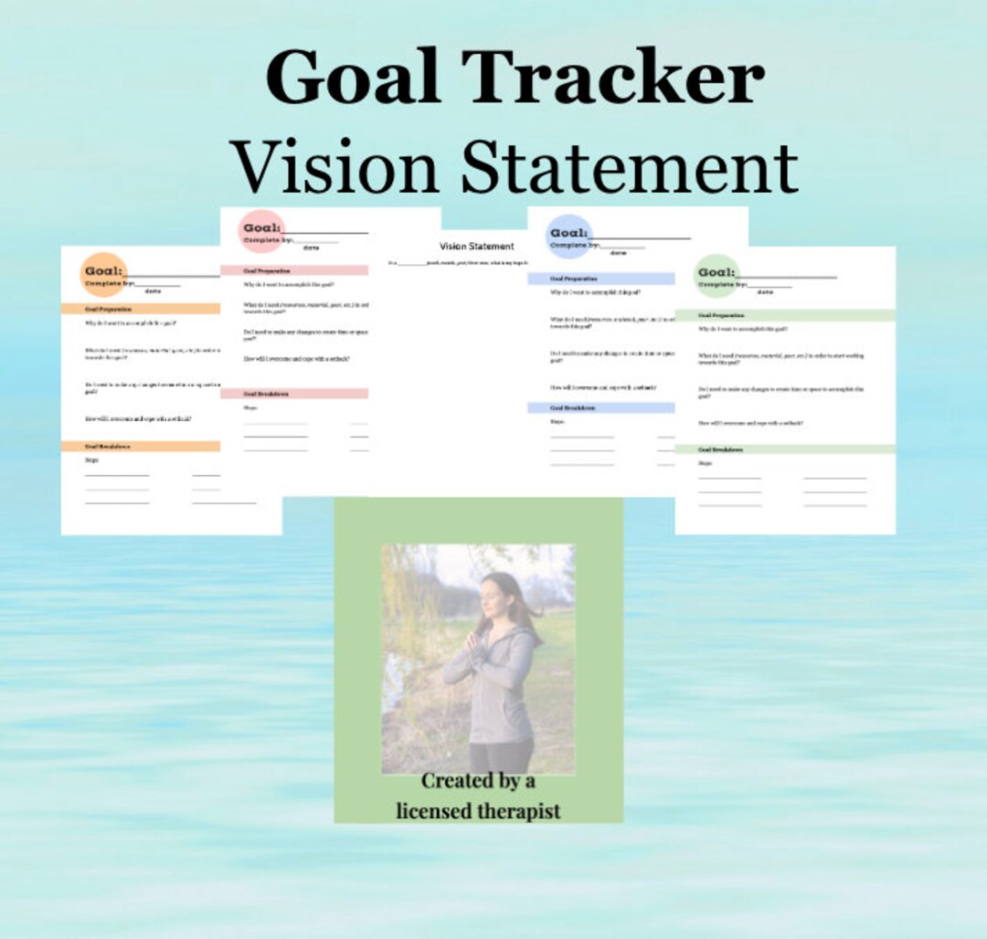 Goal Tracker and Vision Statement Worksheet - Etsy